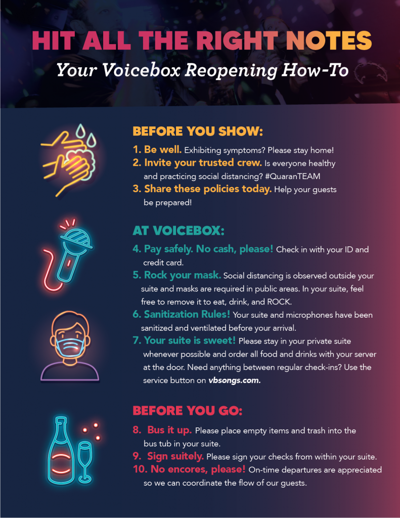 Keeping you safe during COVID-19 - Voicebox Karaoke Lounge